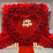 8ft Romantic Atmosphere Heart Shaped Red Rose Flower Wall Wedding Deco ...