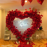 8ft Romantic Atmosphere Heart Shaped Red Rose Flower Wall Wedding Deco ...