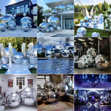 Silver Inflatable Mirror Ball Reusable Big Bubble Balloon – ubackdrop