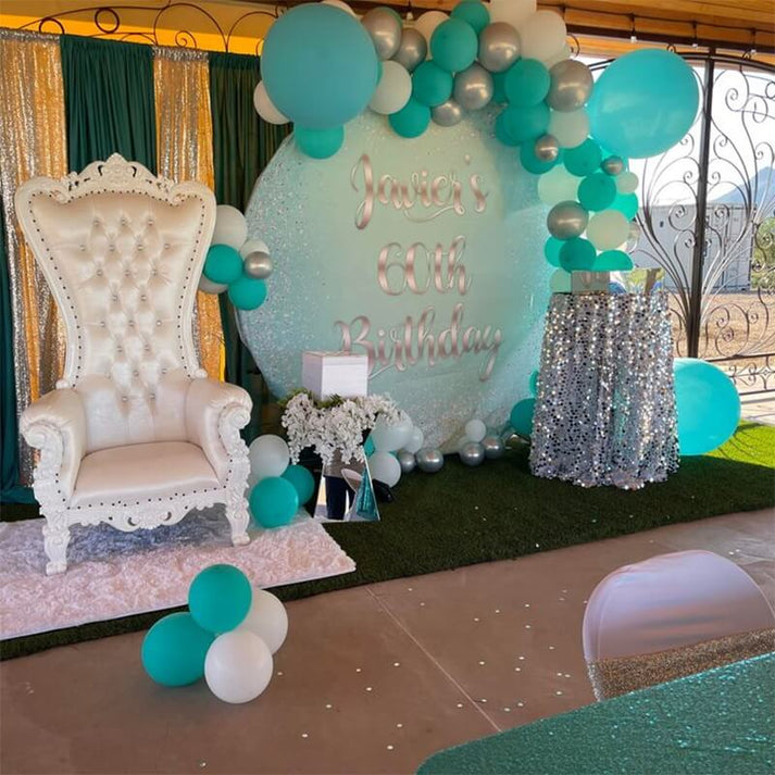 60th Birthday Party Round Backdrop Cover | FREE SHIPPING – ubackdrop