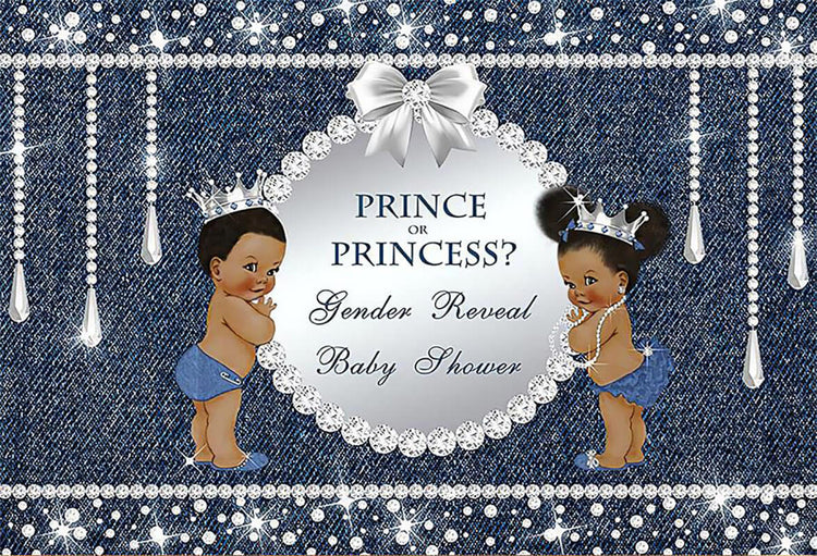 Prince or Princess Diamonds and Pearls Gender Reveal Backdrop - Design ...