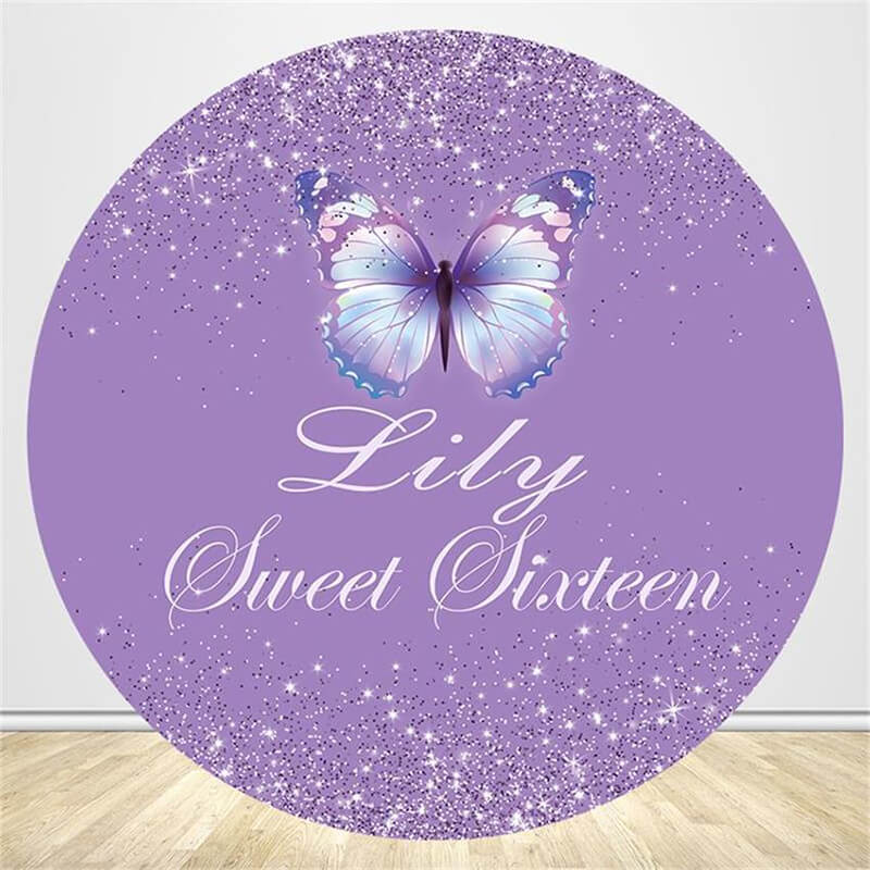 Butterfly Theme Birthday Circle Backdrop Cover | FREE SHIPPING – ubackdrop