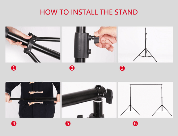Framework Telescopic Stand Adjustable Photographic Backdrop Display St ...