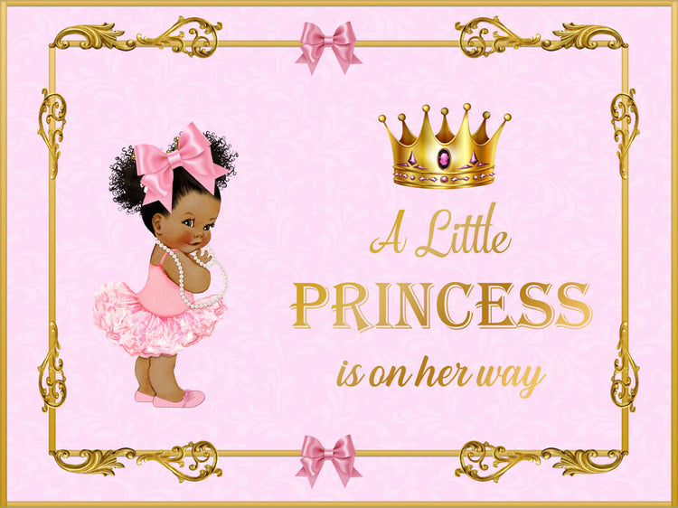 Royal Theme Baby Girl Princess Baby Shower Backdrop Pink 1st Birthday ...