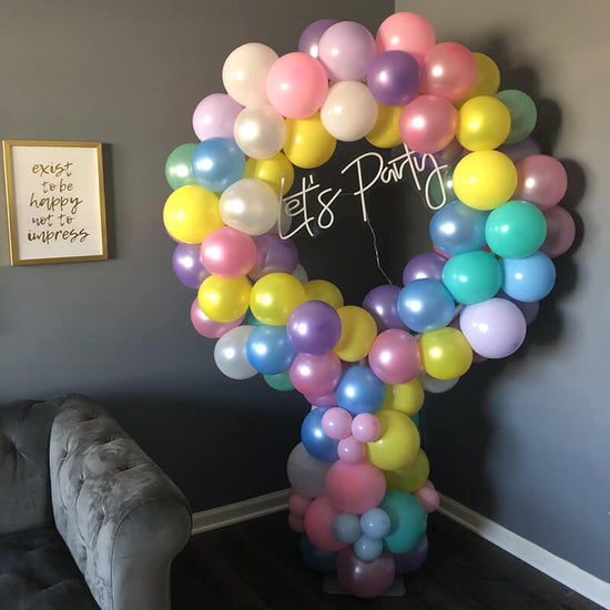 1m Party & Hoop Balloon Circle Loop Stand Moon | Question Mark | Half ...