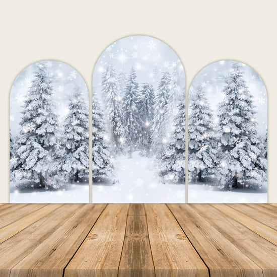 Snow Tree Trio Arch Wall Covers – ubackdrop