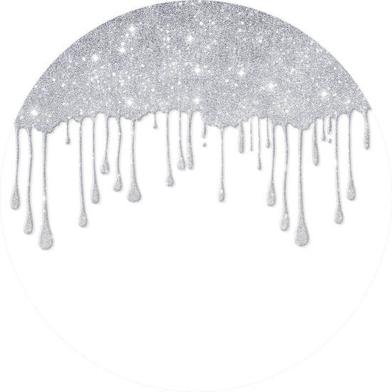 Silver White Round Backdrop | Birthday Party Decoration - Designed, Pr ...
