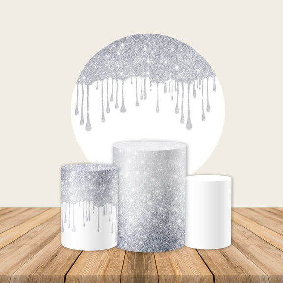 Silver White Round Backdrop | Birthday Party Decoration - Designed, Pr ...