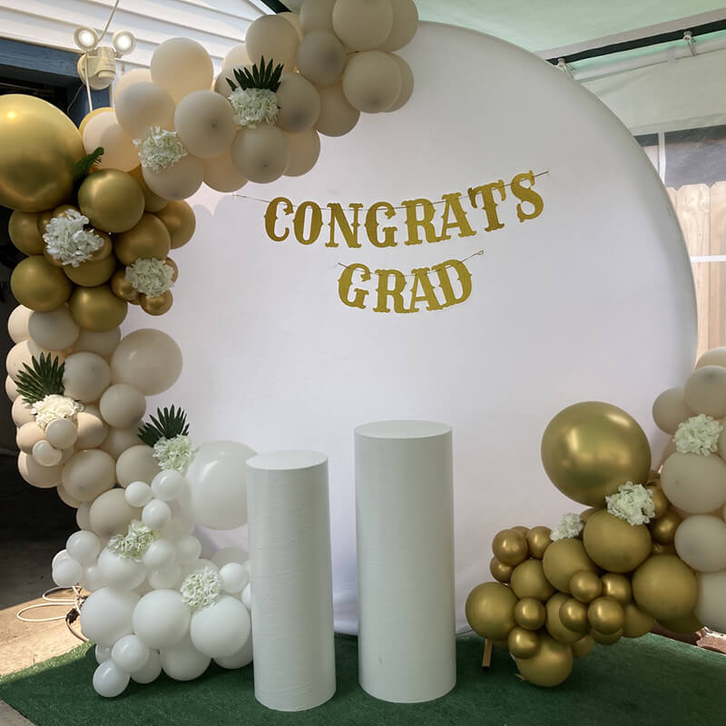 Custom White Round Fabric Backdrop Pure Color – ubackdrop