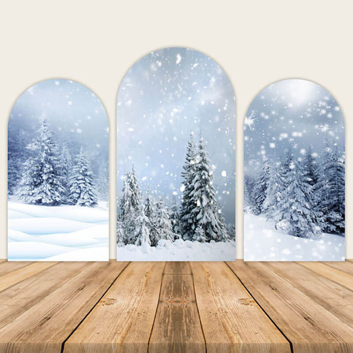 Winter Wonderland Snow Scenery Chiara Arched Wall Covers – ubackdrop