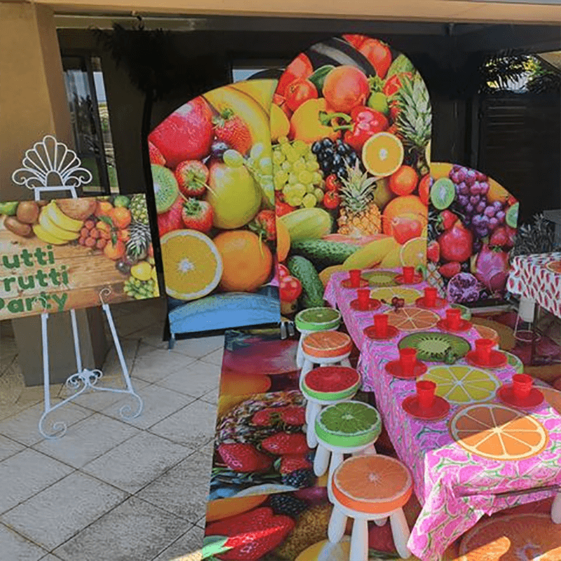 Fruits Theme Birthday Party Decoration Chiara Backdrop Arched Wall Cov ...