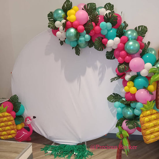 Custom White Round Fabric Backdrop Pure Color – ubackdrop